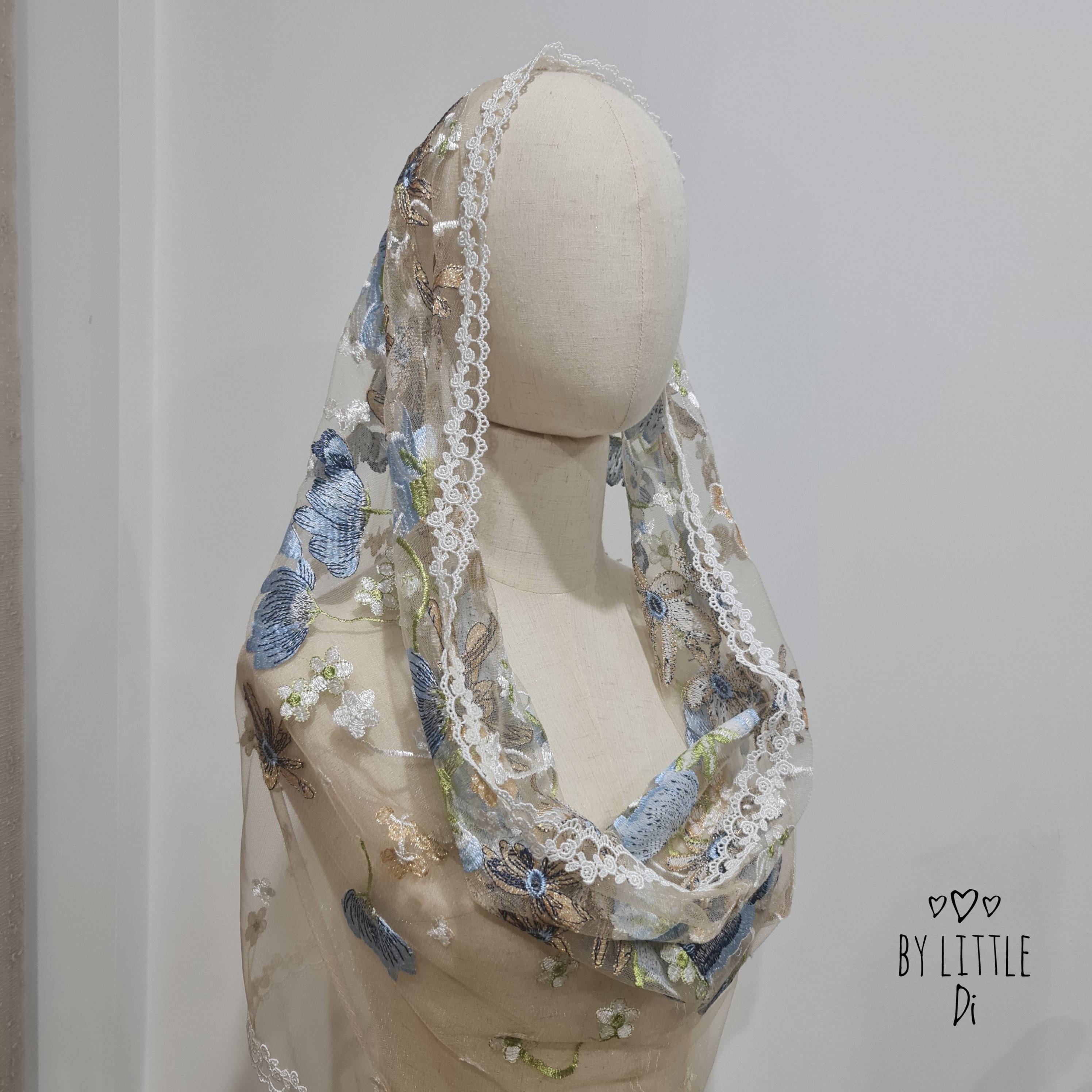 St. Barbara Infinity Veil for Catholic Mass | Traditional Mantilla for ...
