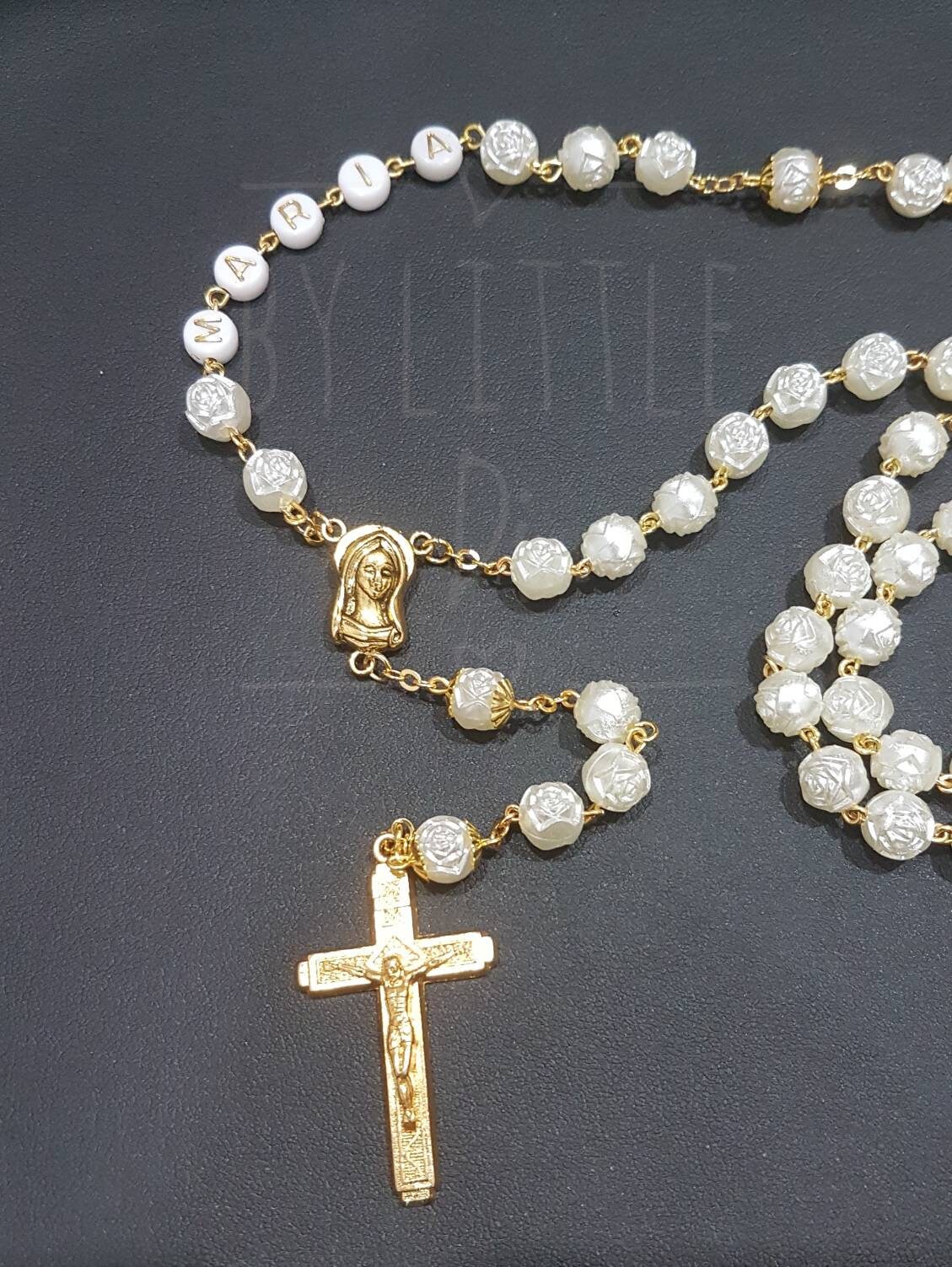 Rosary Gift | Full Rosary | White Pearly Roses for Mother's Day - Etsy