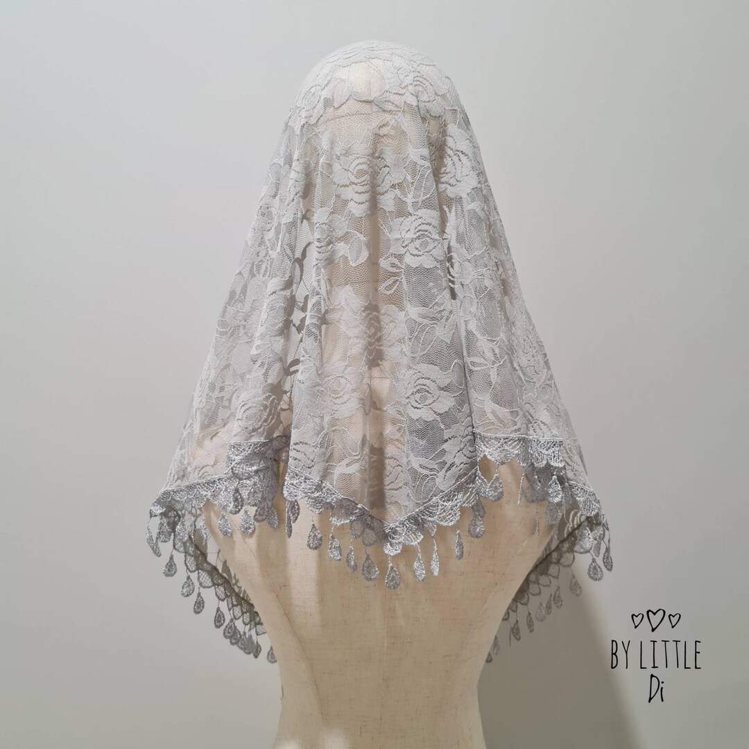 St. Lucy Catholic Mass Chapel Veil, Latin Mass-black, White, Grey ...