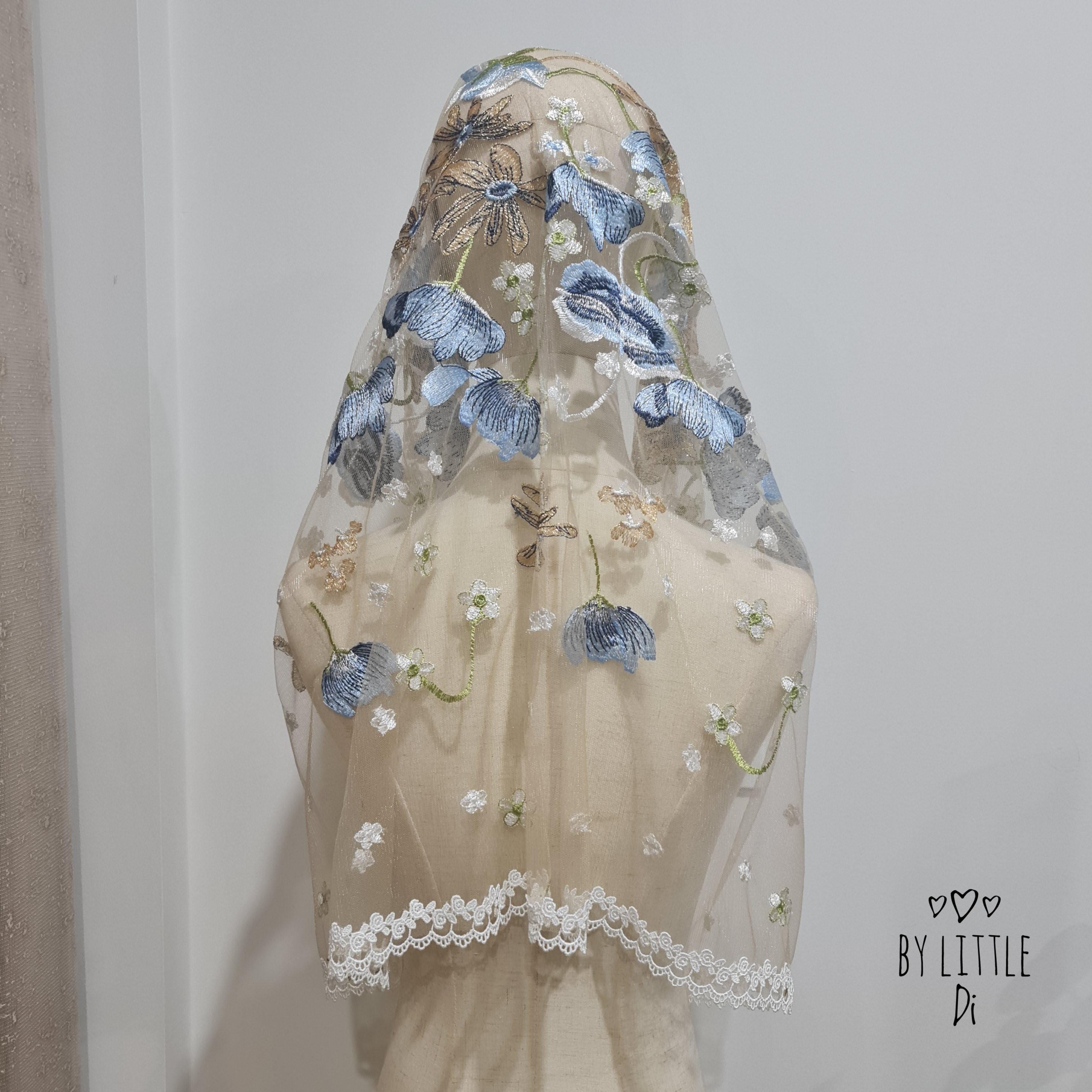 St. Barbara Infinity Veil for Catholic Mass | Traditional Mantilla for ...