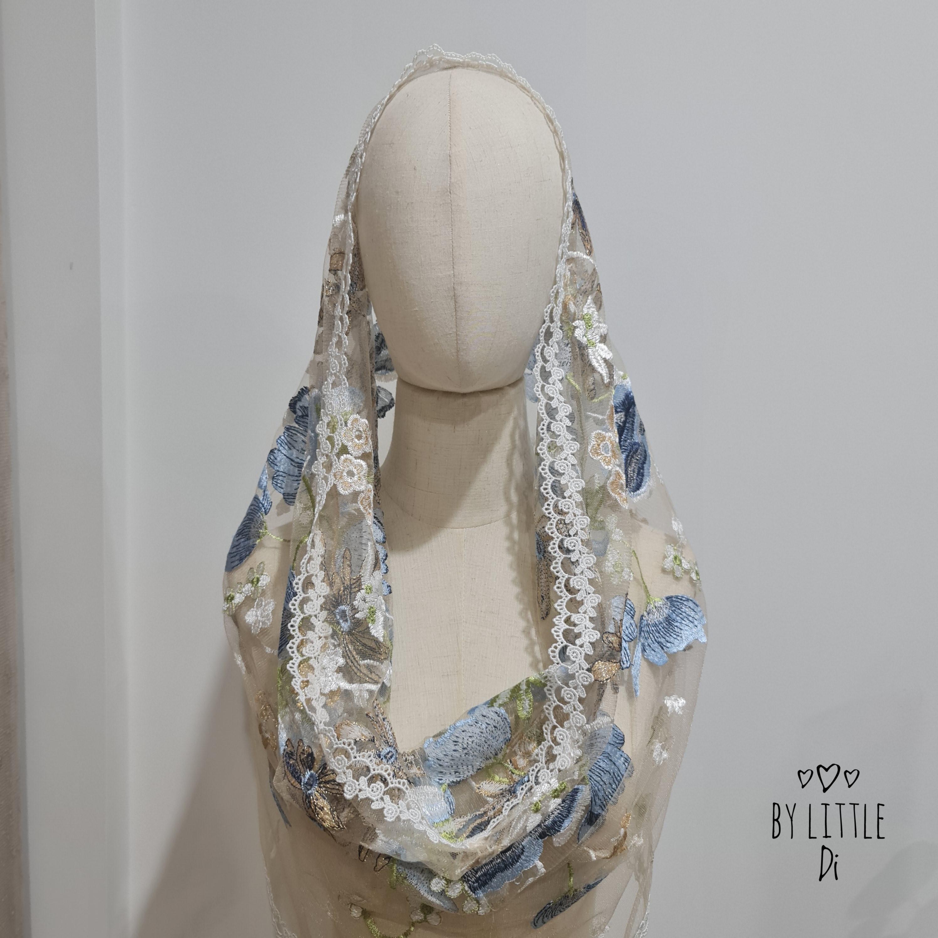St. Barbara Infinity Veil for Catholic Mass | Traditional Mantilla for ...