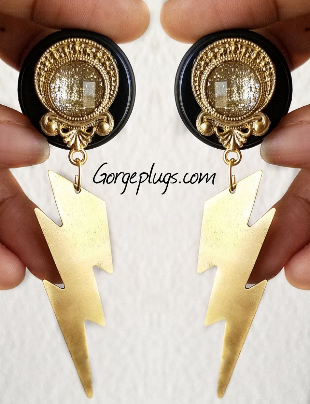 PICK SIZE Large Lightning Boltz Dangle Plugs Gauges 0g-1 - Etsy