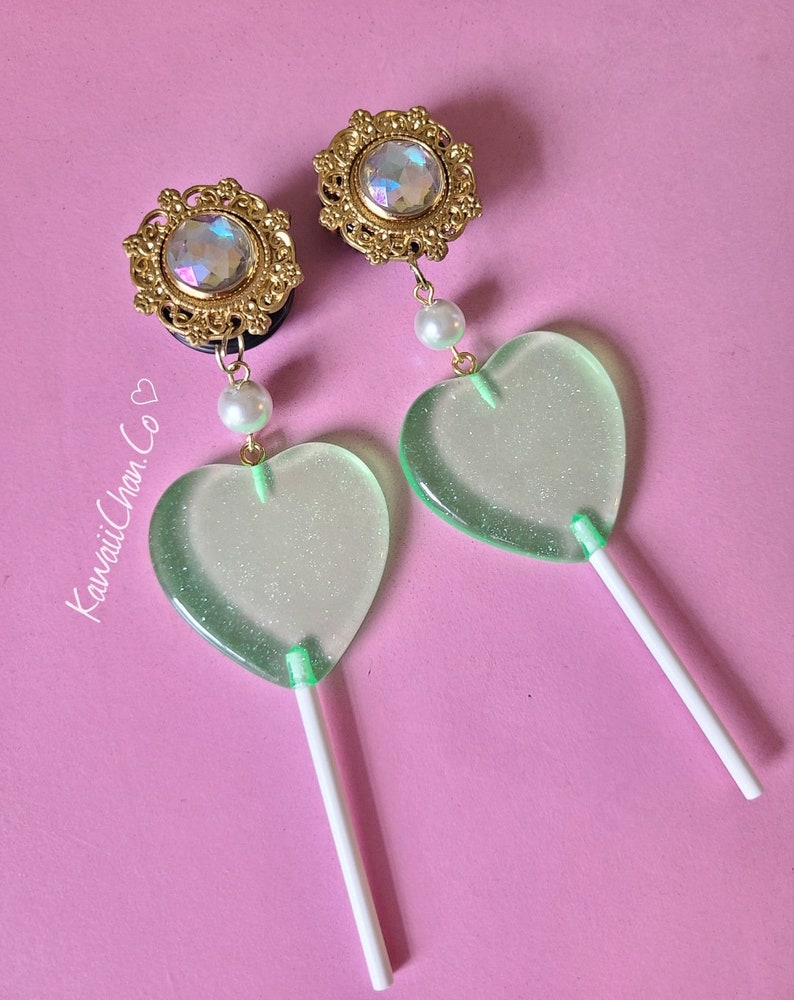 0g-1 Gold Sucker for You Pastel Glitter Heart Lollipop - Etsy
