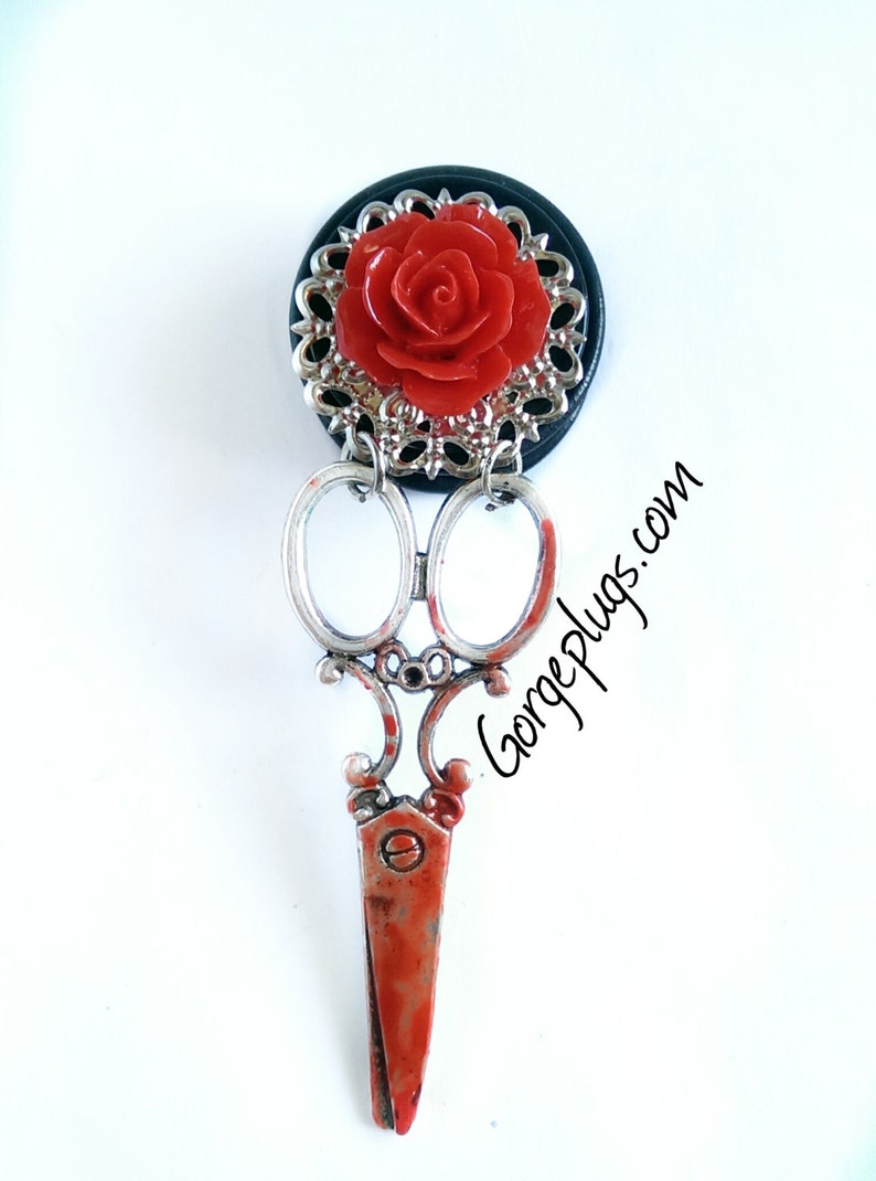0g-1" Bloody Scissor Horror Halloween Plugs Gauges /earrings, Sold by ...