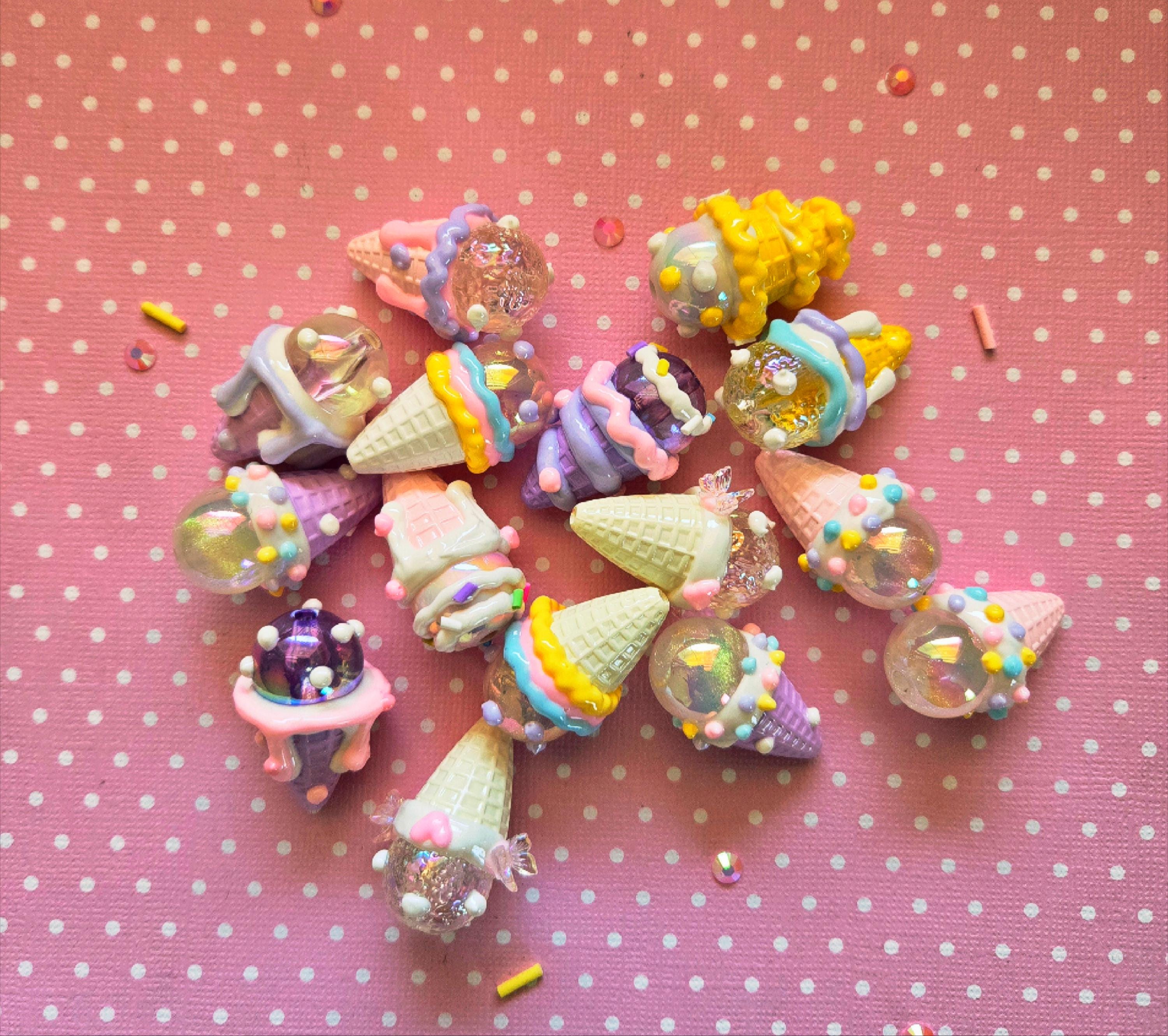 2g-1" Mismatch Kawaii Ice Cream Cone Sparkle Dangle Plugs Gauges,pastel ...