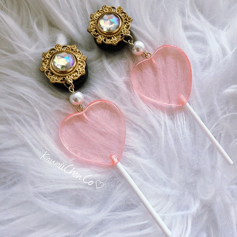 0g-1 Gold Sucker for You Pastel Glitter Heart Lollipop - Etsy