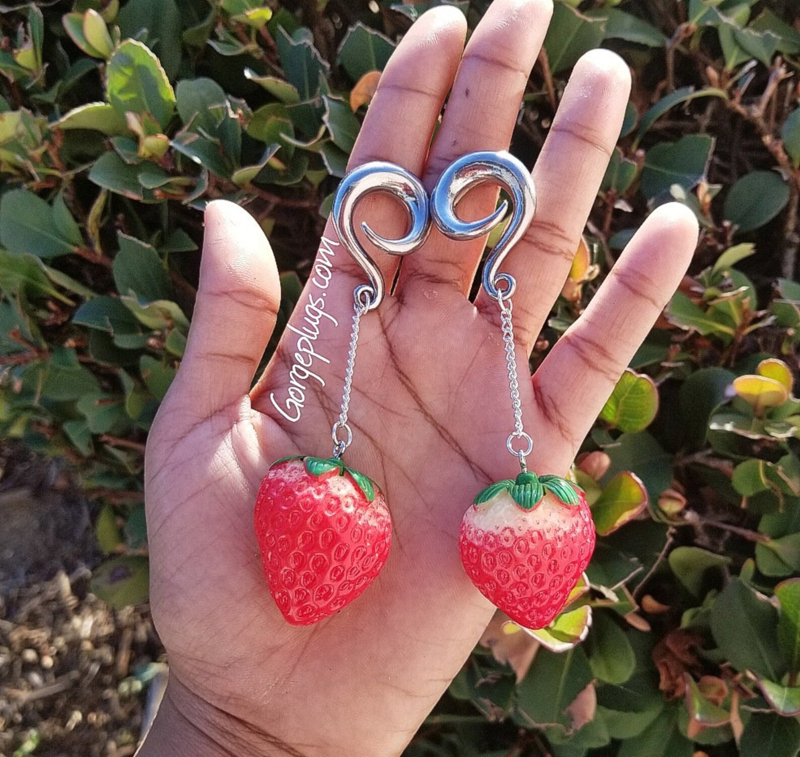 Strawberry Ear Weights / Ear Hangers 6g 2g 0g 00g 4mm - Etsy