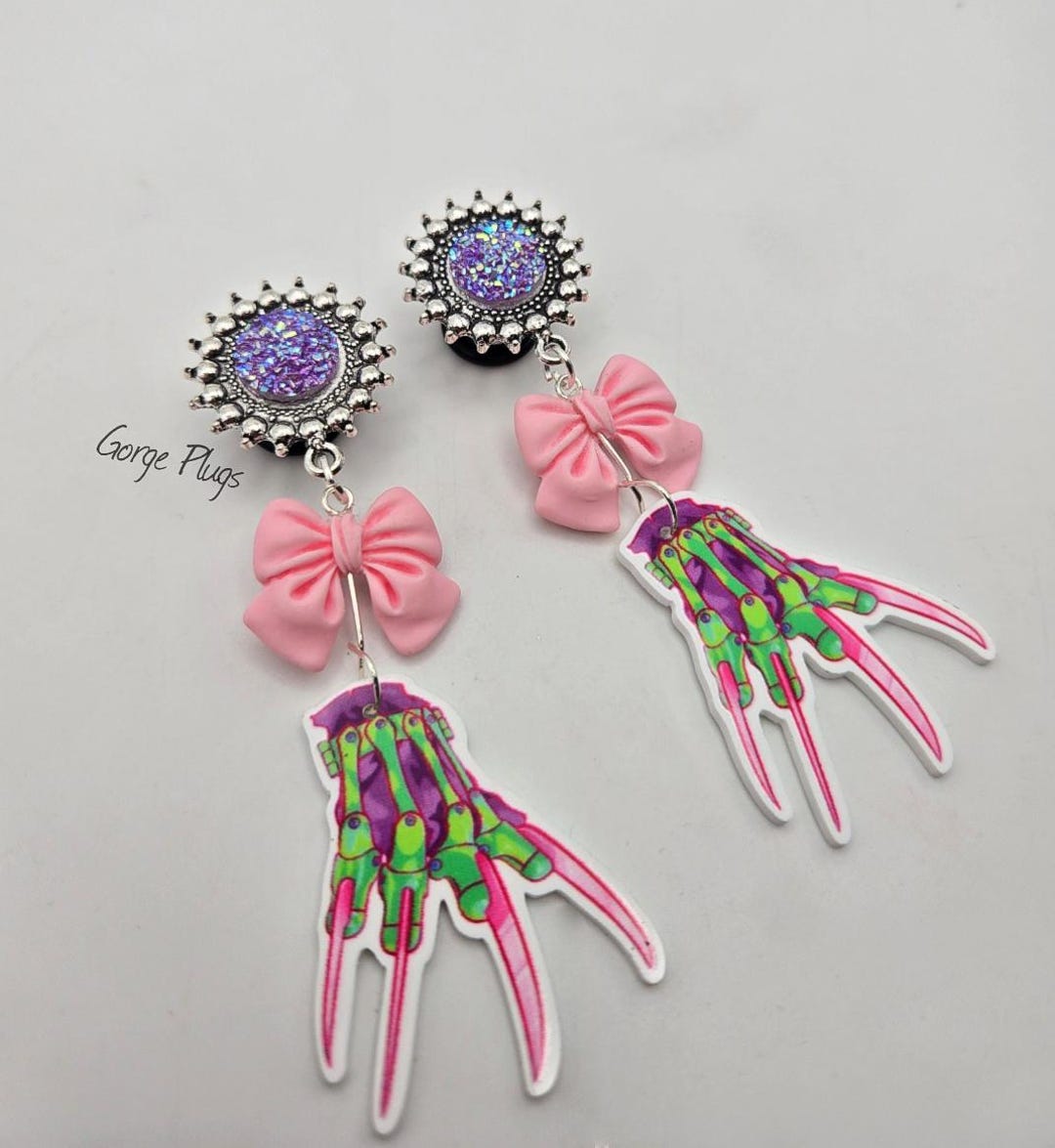 0g-1" Pastel Nightmare Dangle Plugs | Slasher Horror Movie Gauges ...