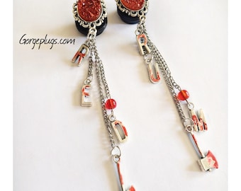 0g-1 We All Float Horror Movie Dangle Plugs Gauges8mm-25mm Sold by PAIR ...