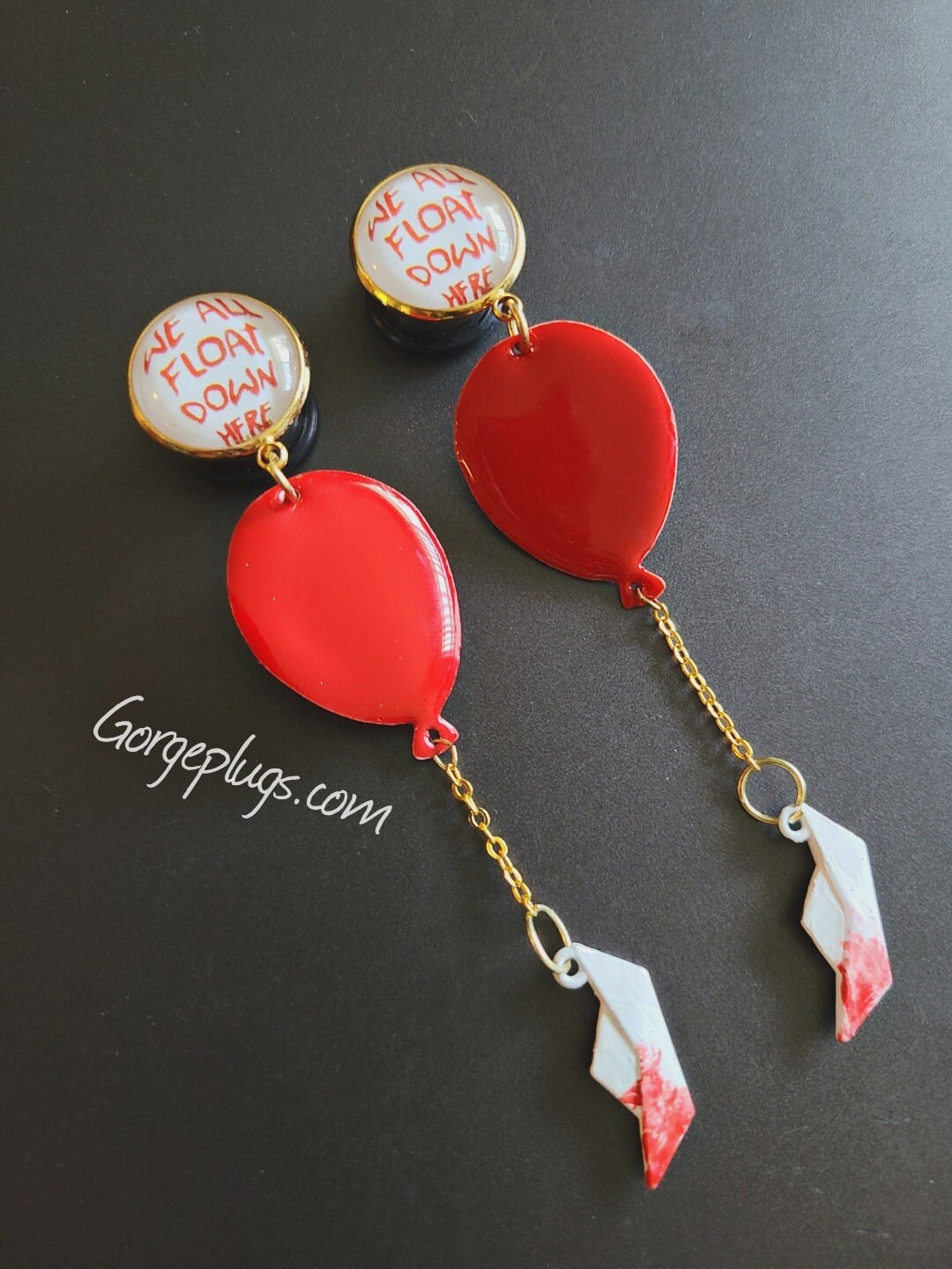 0g-1" We All Float Horror Movie Dangle Plugs Gauges(8mm-25mm) Sold by ...