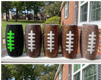 Bling Football Tumbler - Etsy