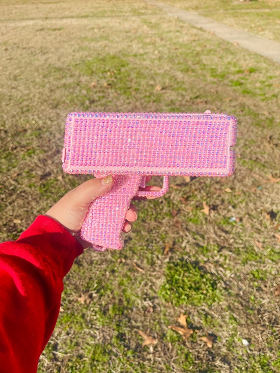Pink Handgun With Rhinestones