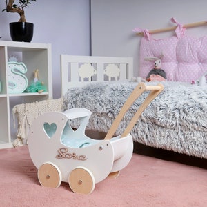 Custom Doll Stroller,toddler Walker, Wooden Stroller,baby Photo Prop ...