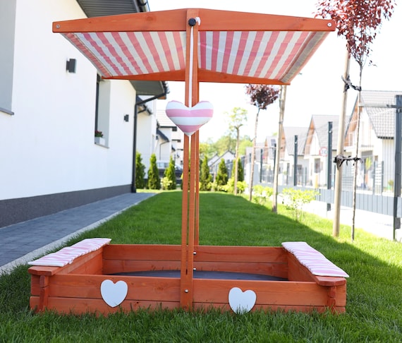 Wood Sandbox Sand Pit toy Diy Sandboxsand Box With Seats | Etsy