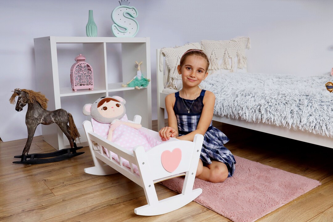 Baby Doll Cradle , Doll's Bed ,doll Furniture , 1st Birthday Gift,wood Toddler Toy, Boho Baby ...