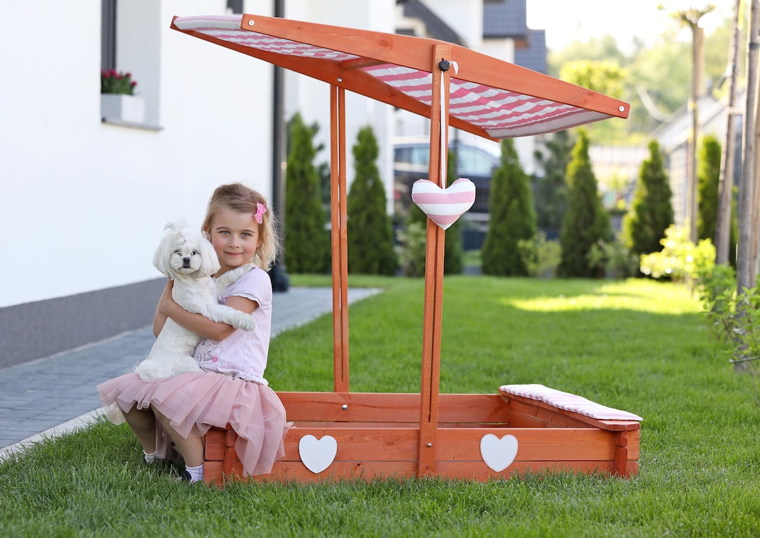 Wood Sandbox, Sand Pit ,toy, Diy Sandbox,sand Box With Seats ...