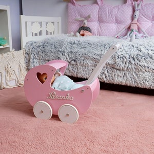 Gift for Baby Girl, Custom Doll Stroller,toddler Walker, Wooden ...