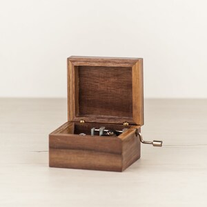 Personalized Music Box Small Vintage Wooden Music Box Walnut Natural ...