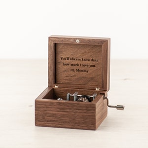 Personalized Music Box Small Vintage Wooden Music Box Walnut Natural ...