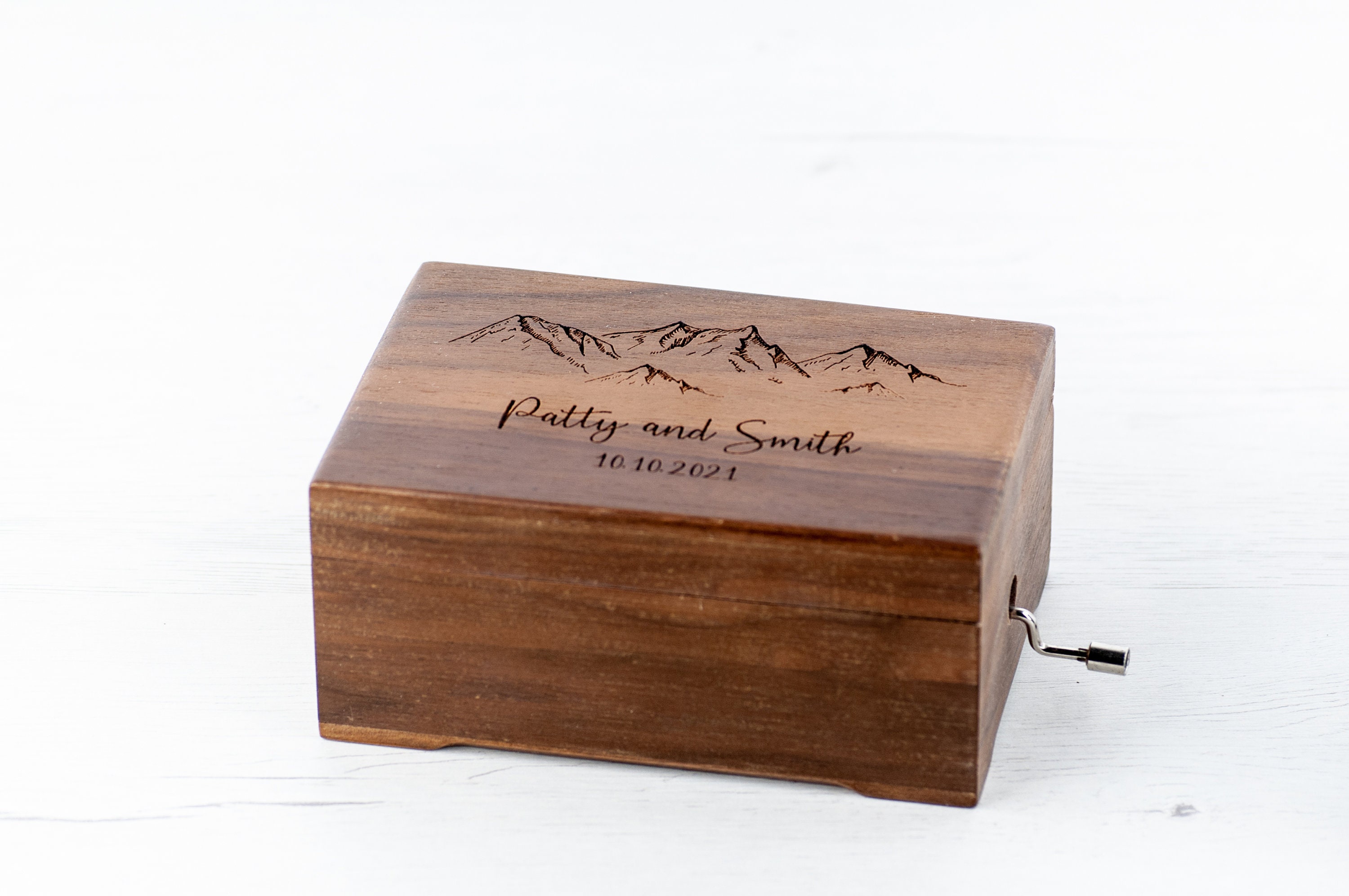 Music Box Customized With Names and Date Nature Inspired - Etsy