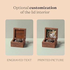 Personalized Music Box | Small Vintage Wooden Music Box | Walnut ...