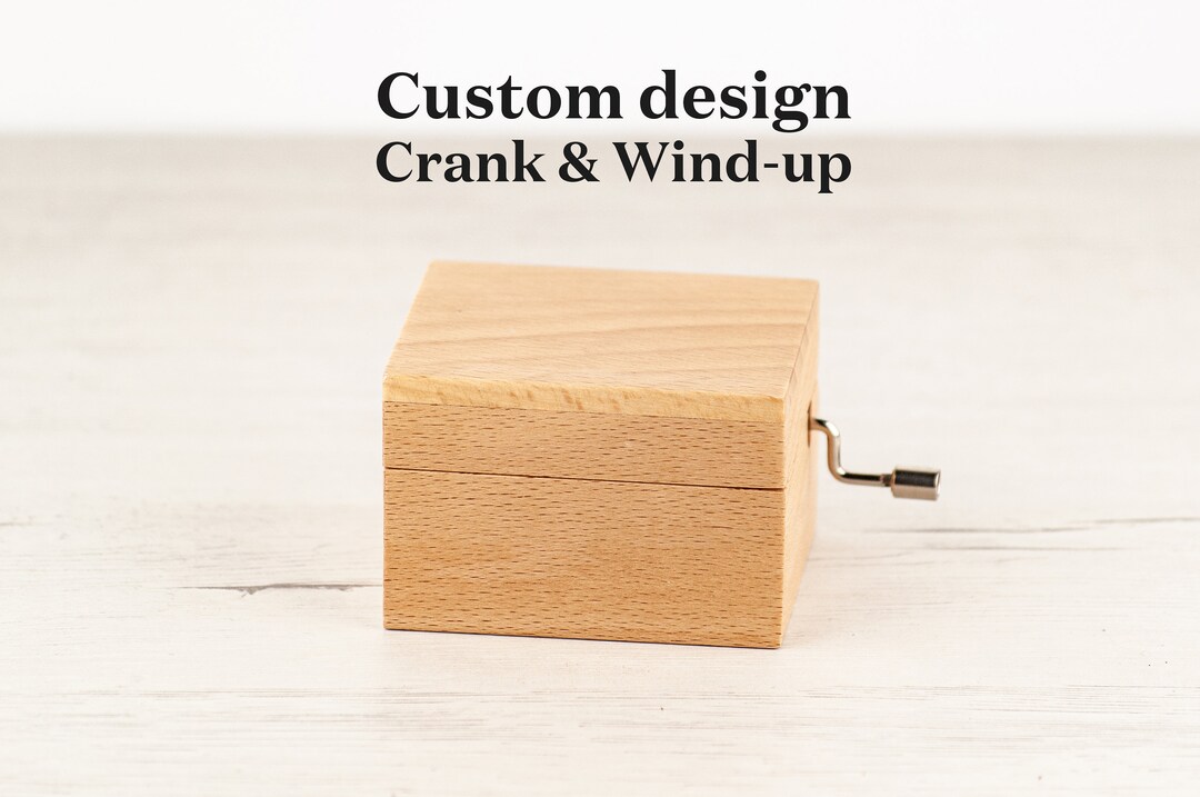 Natural Wooden Music Box With Your Own Song of the List and ...