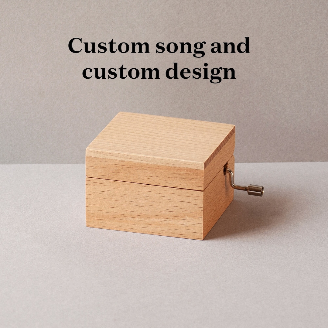 Natural Wooden Music Box With Your Own Song of the List and ...
