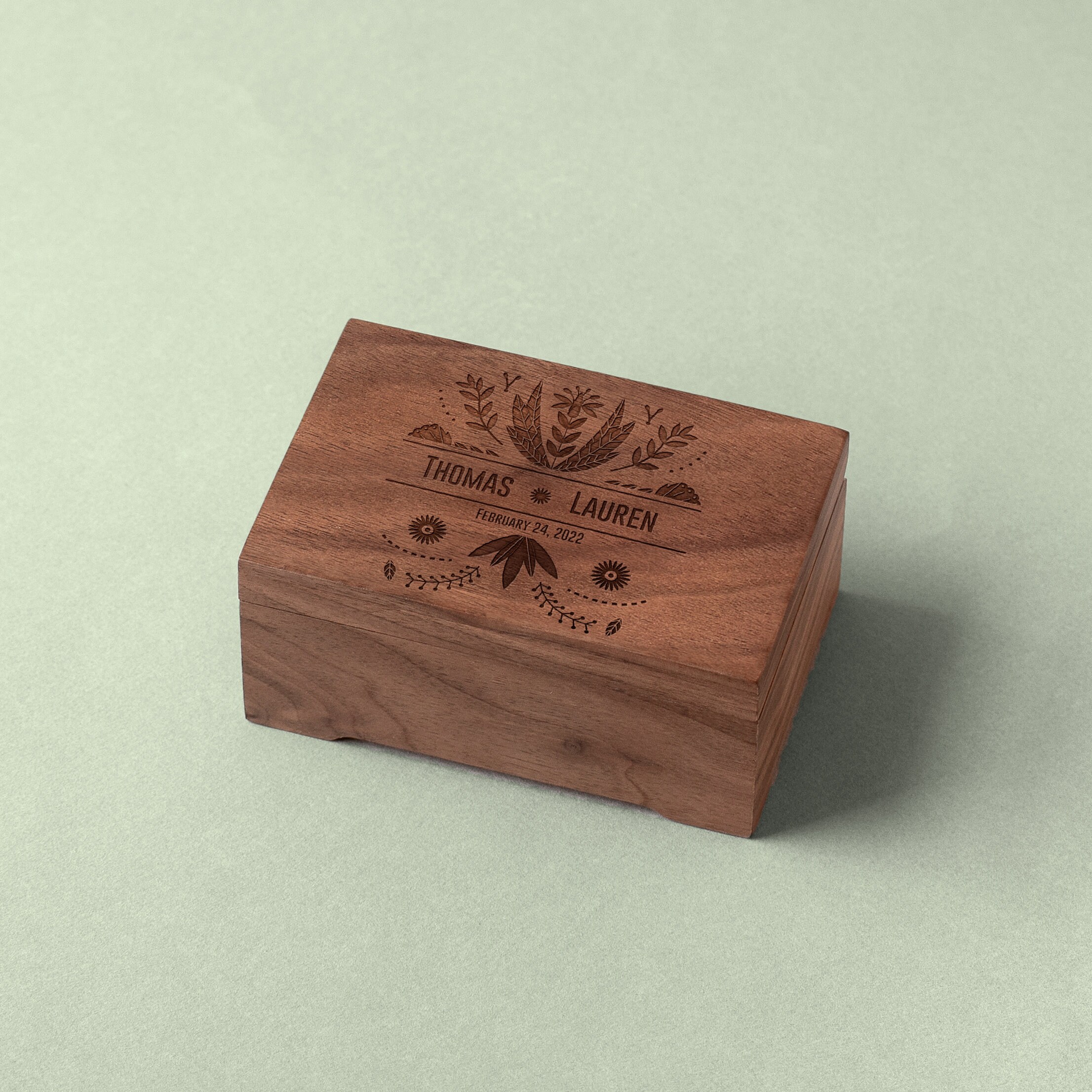 Personalized Music Box Custom Names and Date Boho and - Etsy