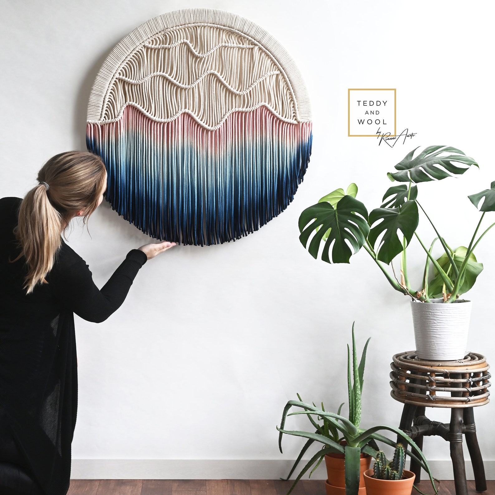 Round Fiber Art - Circular Wall Art - Circle Macrame Wall Hanging ...