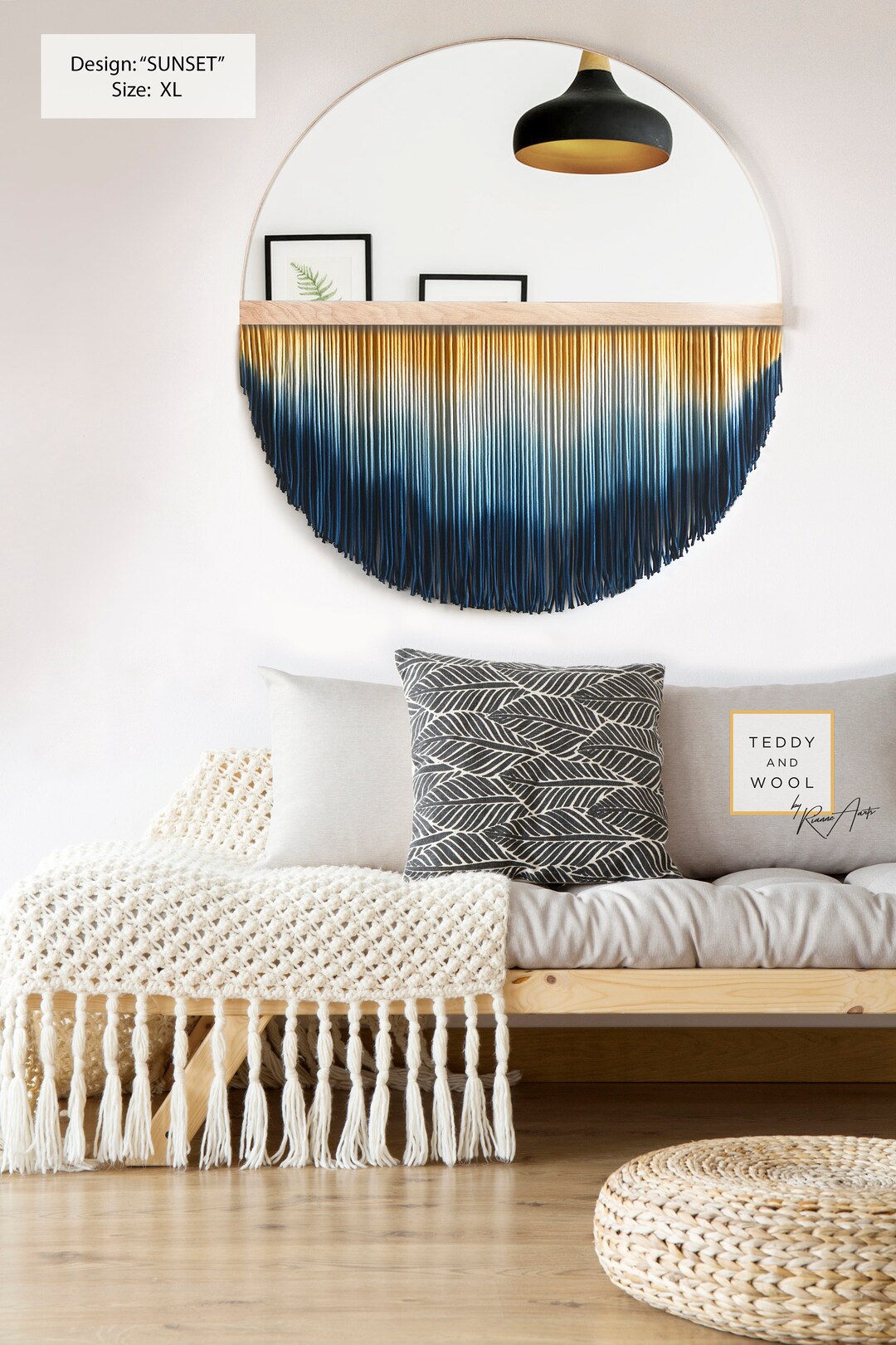 Handmade Mirror Wall Hanging, Fiber Art Mirror - Etsy