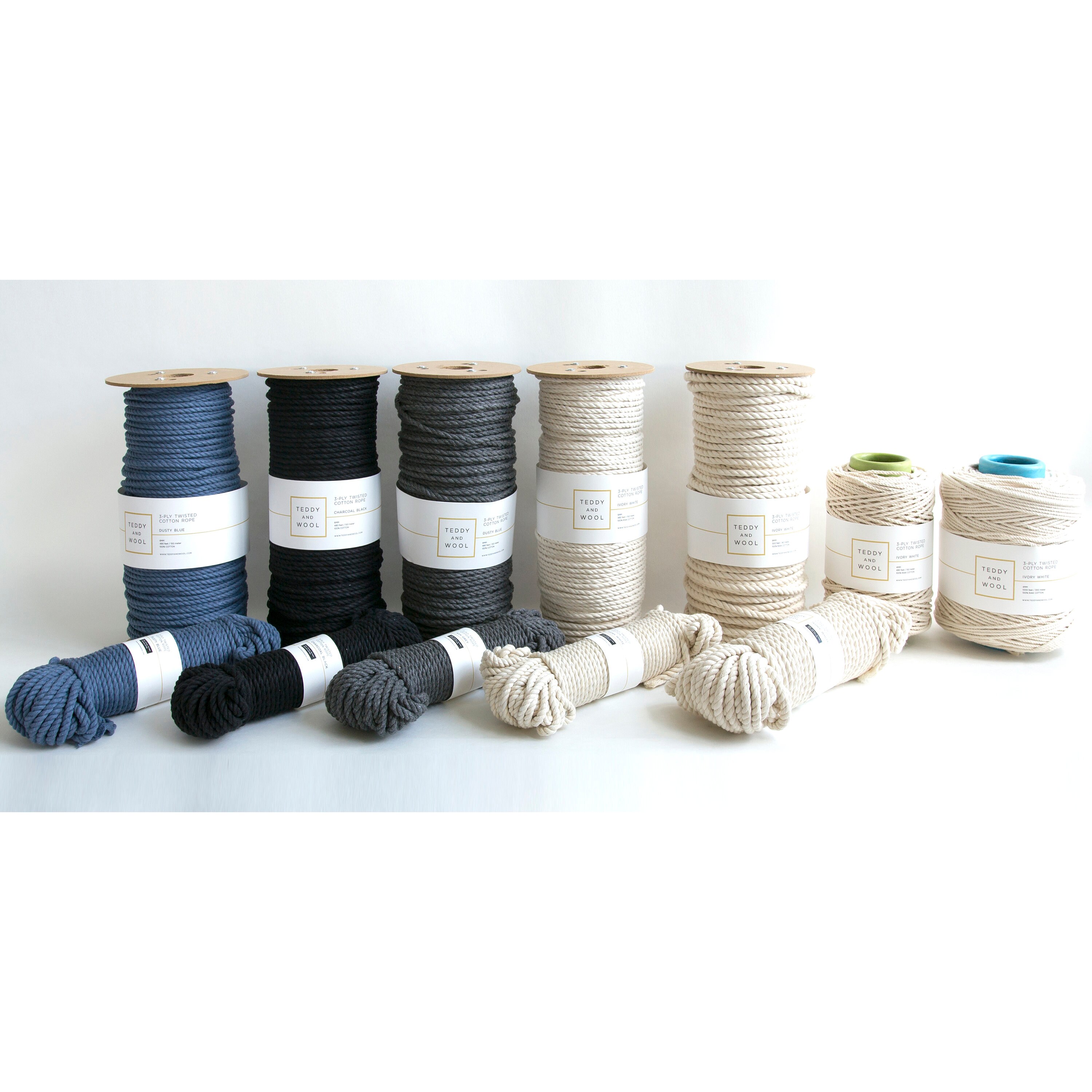 Black Macrame Cord 6mm Twisted Rope Cotton Cord Black - Etsy