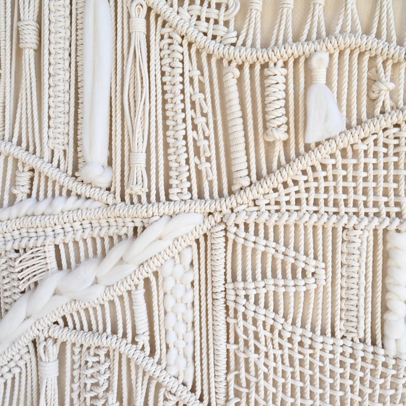 Neutral Beige- Modern Textile Artwork - Handmade, Using Recycled Rope ...