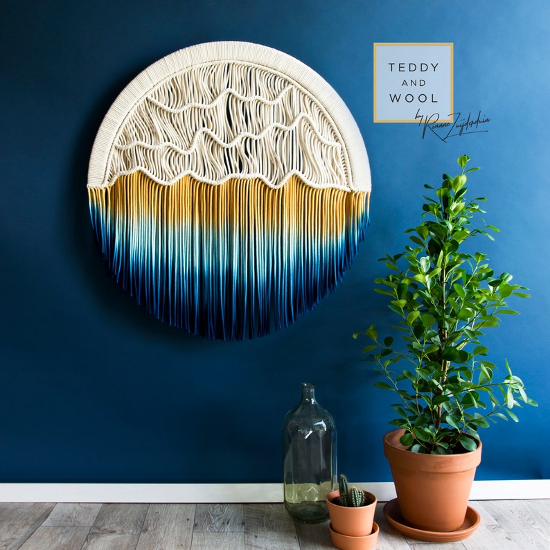 Round Macrame Wall Hanging Large Circular Wall Art SUNSET - Etsy UK