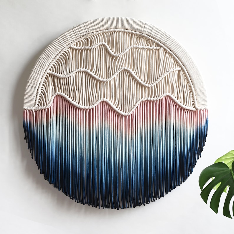 Round Fiber Art - Circular Wall Art - Circle Macrame Wall Hanging ...