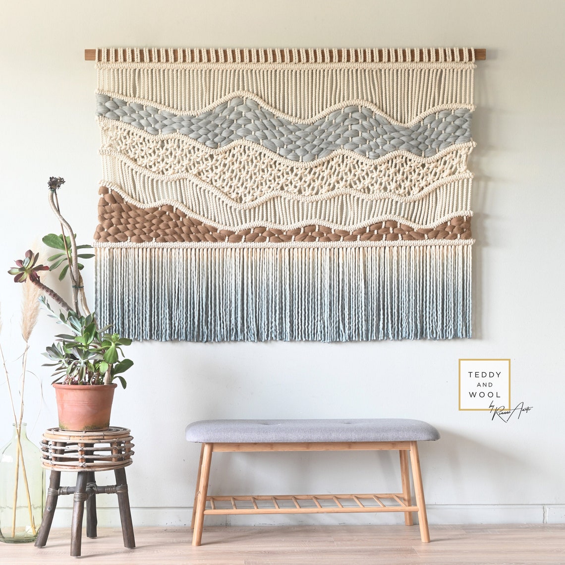 Large Macrame Wall Hanging - Macrame Hanger - Macrame Wall Art - Dip ...