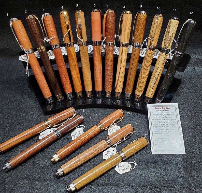 Large Refillable Handmade Exotic Wood Pens with Gel Rollerball | Etsy