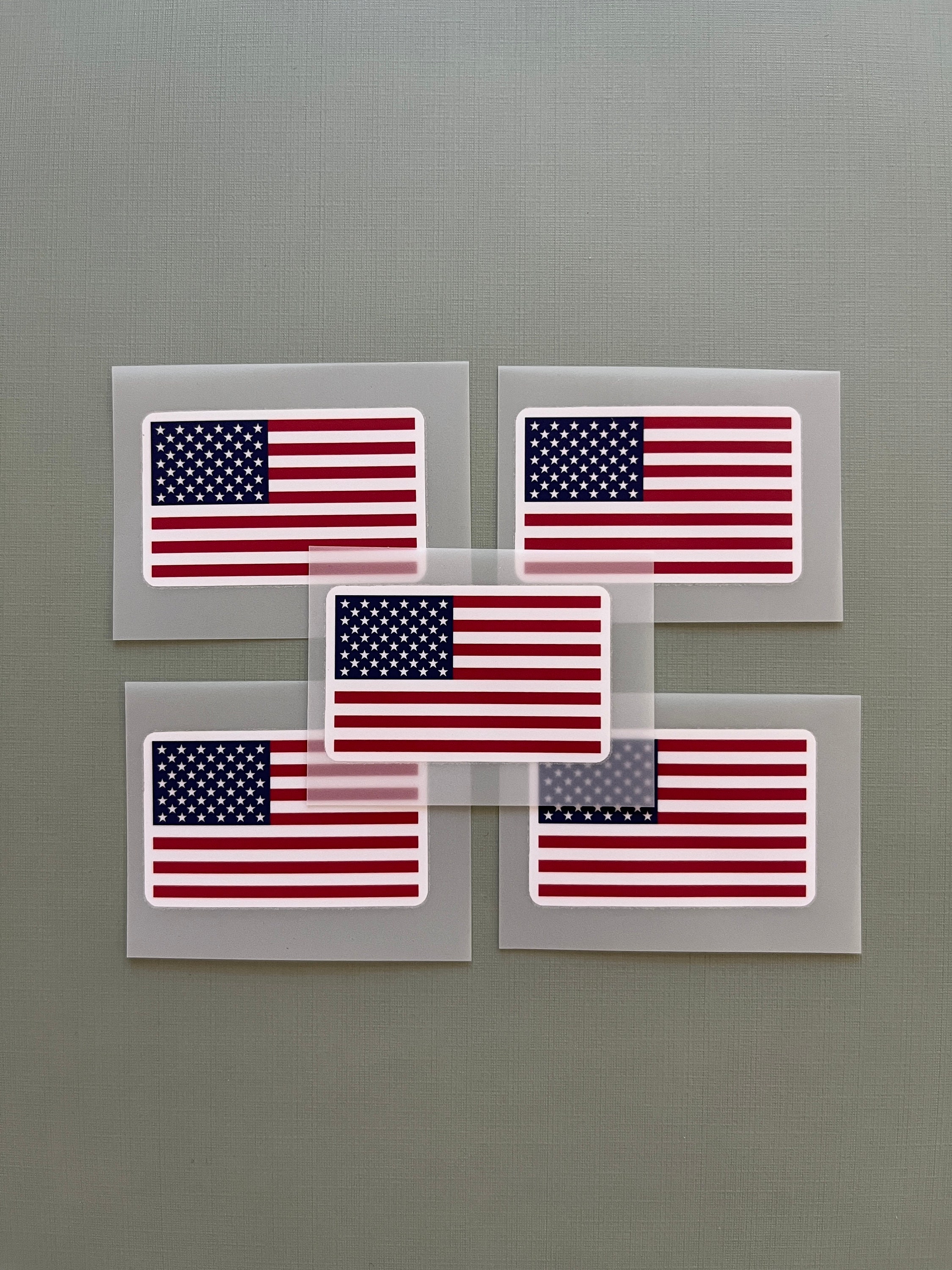 USA MINI FLAG Heat Transfer pack of 5 2x1.25 Inches Uniform - Etsy