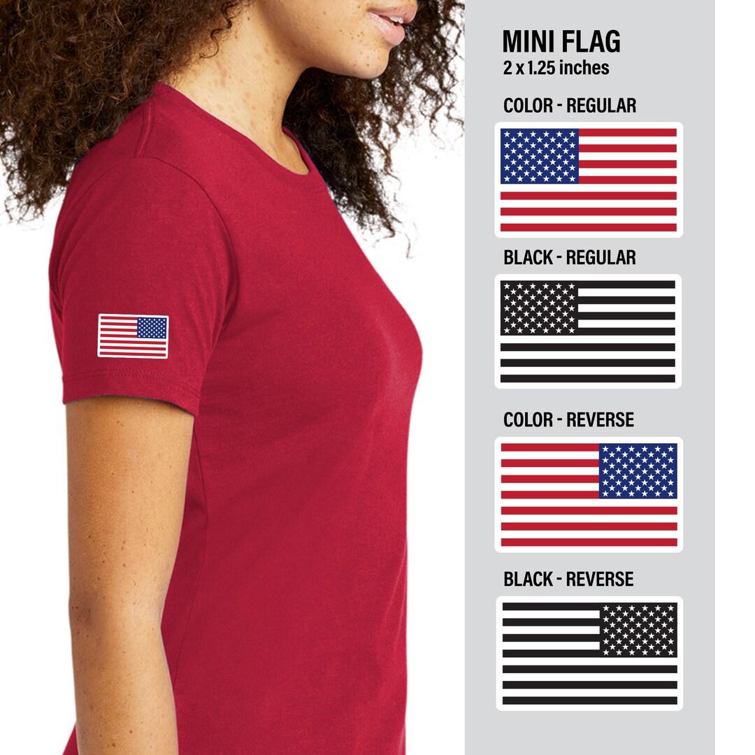 USA MINI FLAG Heat Transfer pack of 5, 2x1.25 Inches Uniform Flags ...