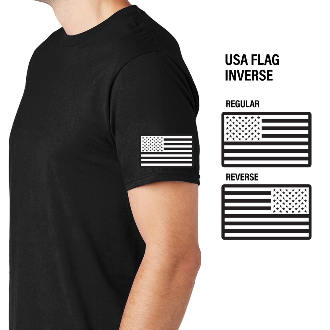 USA Flag Heat Transfer pack of 5 3.25x2 Inverse Black - Etsy