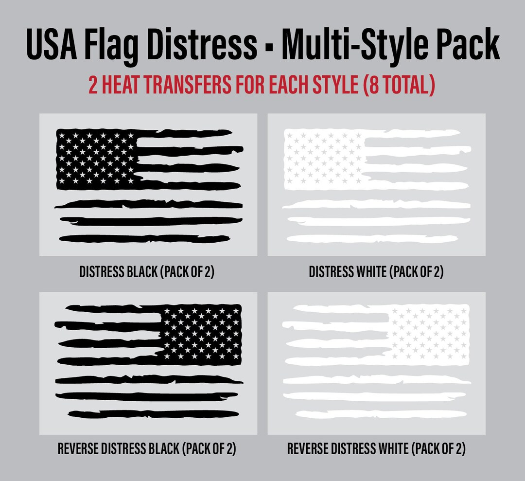 US Flag Distress DTF Heat Transfer Multi-style Pack of 8, 3.25x2 In - Etsy