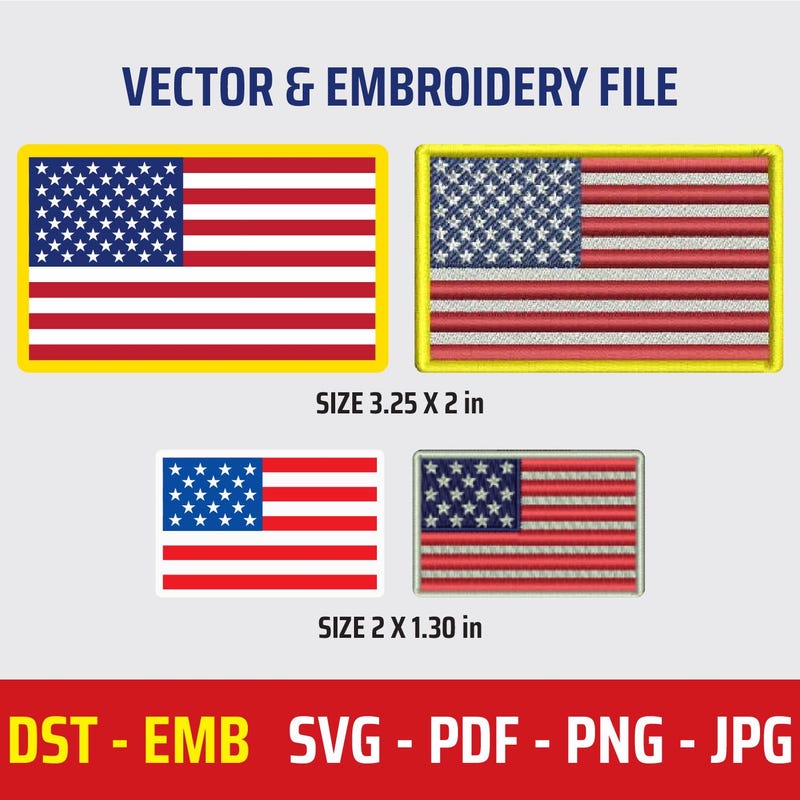 American Flag Embroidery - Etsy