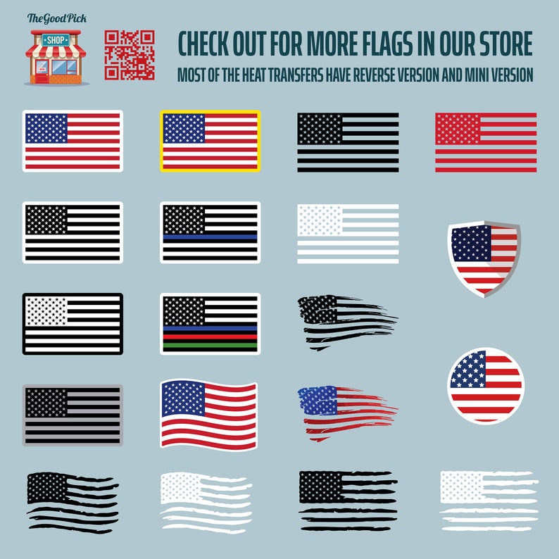 USA Flag Inverse Black Heat Transfer (pack of 5), Uniforms - Etsy