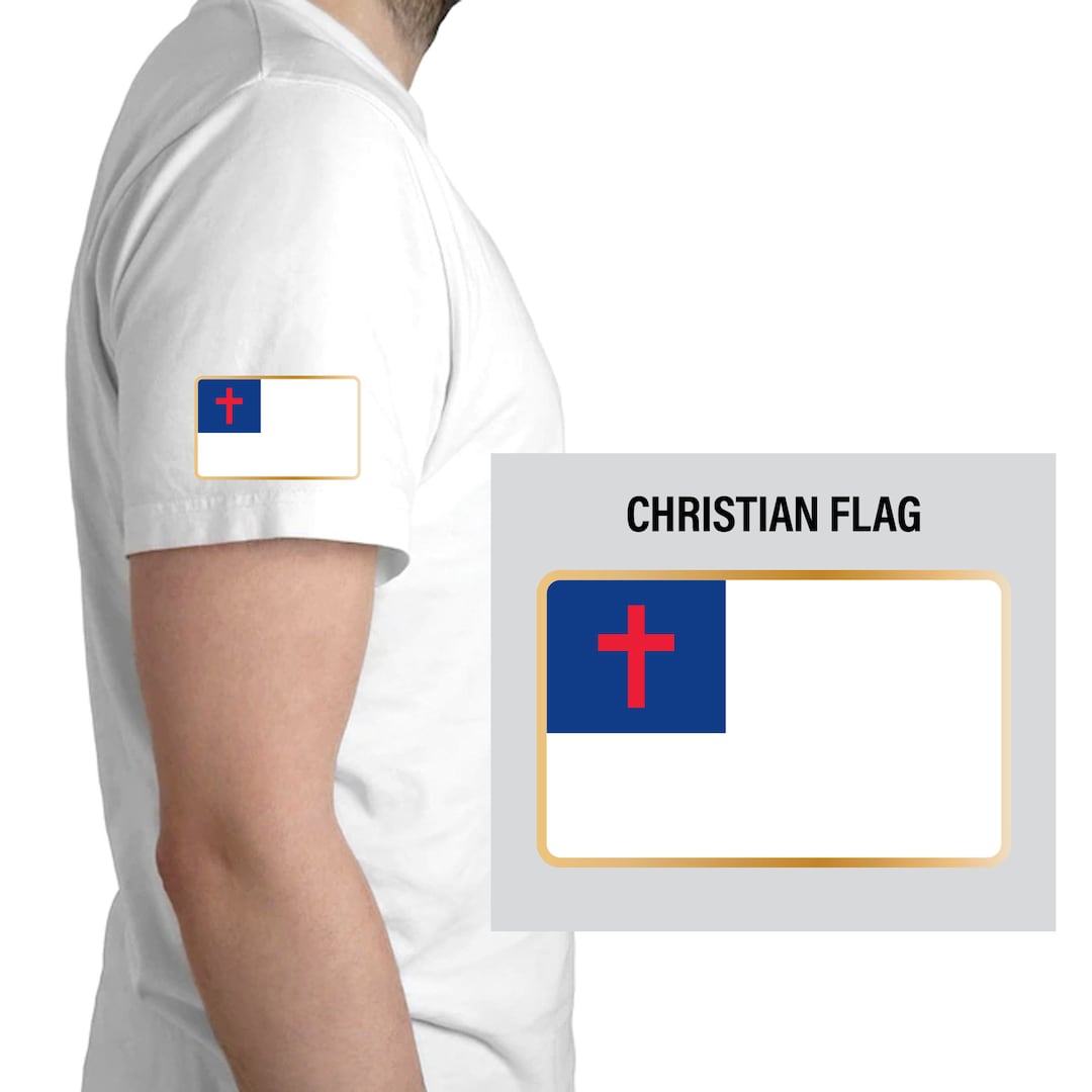 Christian Flag Heat Transfer (pack of 5), 3.25x2 Uniform Flags, Shirts ...