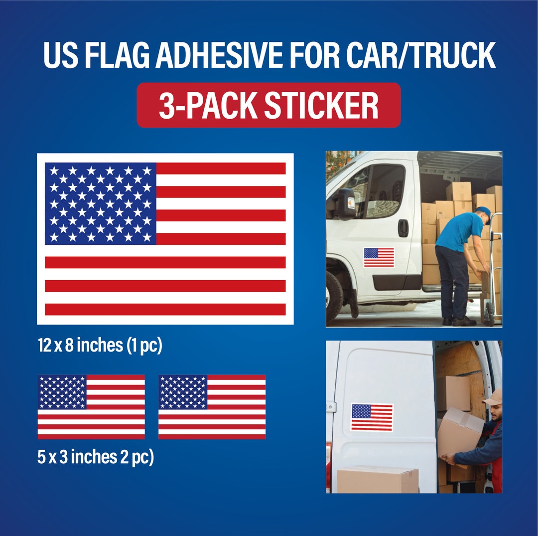 US Flag Vinyl Stickers for Car/truck (pack of 3) - Etsy