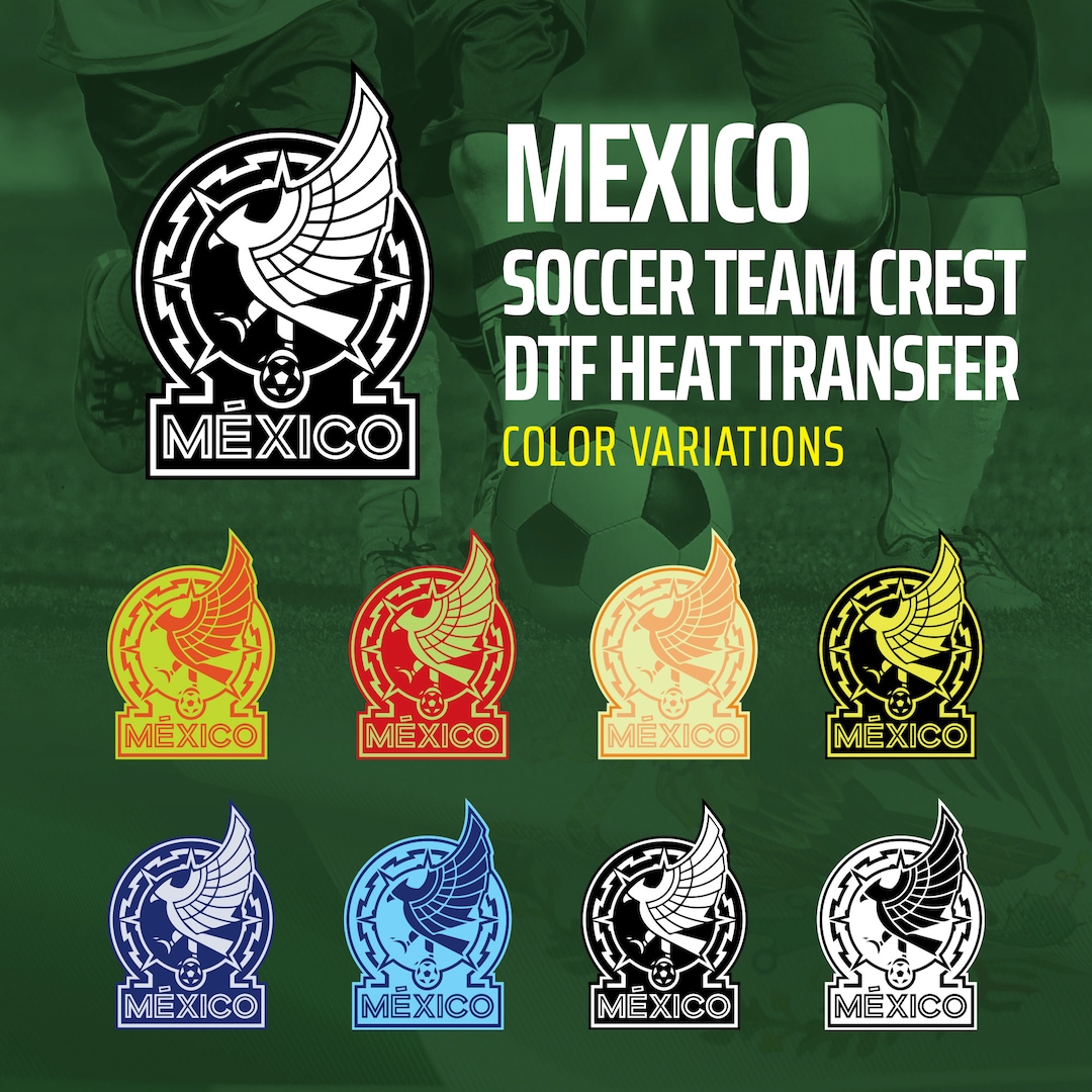 Mexico Soccer Team Crest Color - DTF Heat Transfer. Uniforms - Etsy