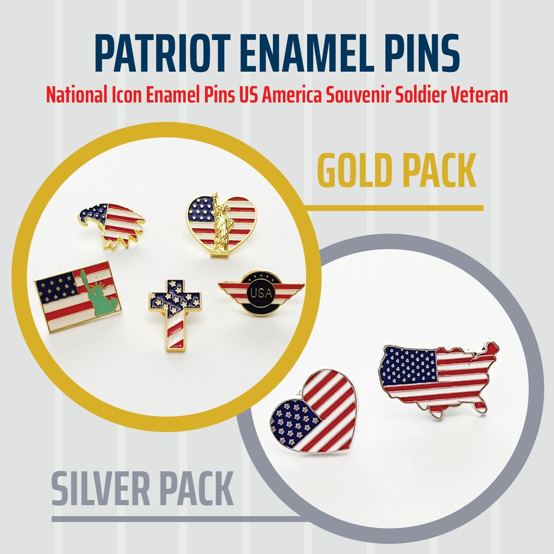 National Icon Enamel Pins US America Souvenir Soldier Veteran - Etsy