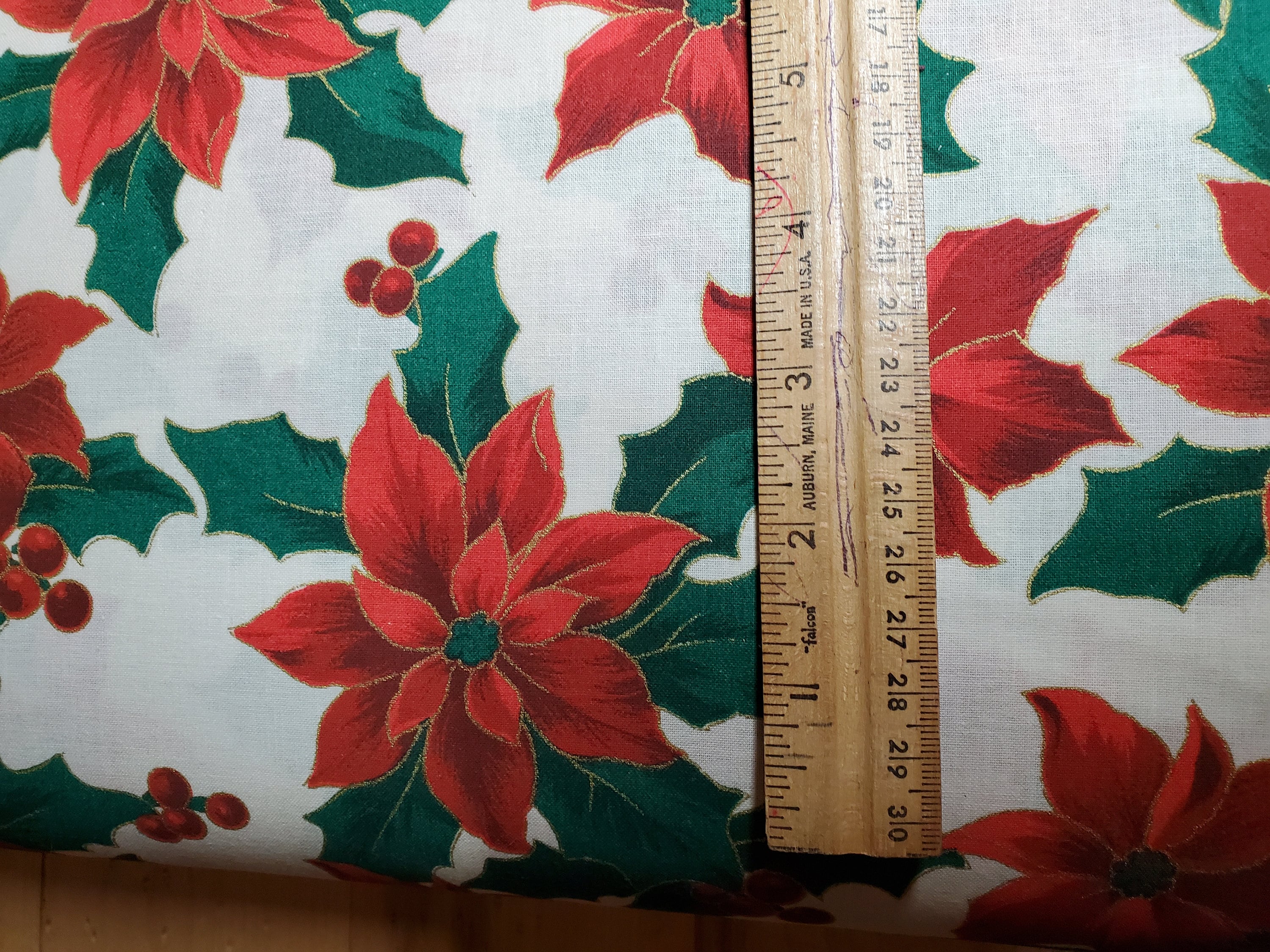 Christmas Poinsettia Fabric - Etsy