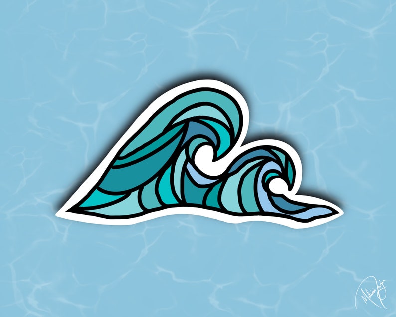 Ocean Wave Stickers, Ocean Stickers, Planner Stickers, Laptop Stickers ...