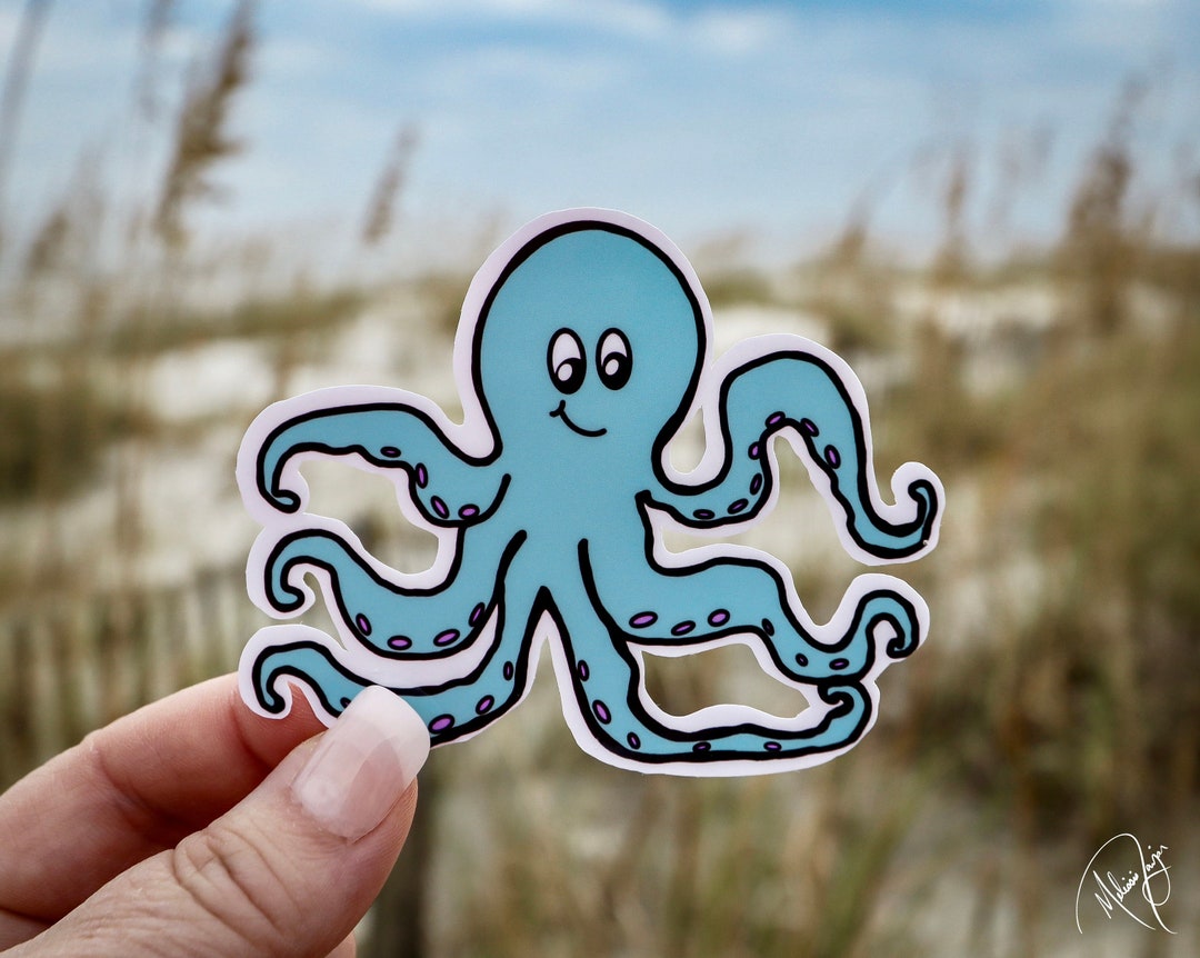 OCTOPUS STICKER • Waterproof Sticker, Cute Sea Creature Sticker, Sea ...