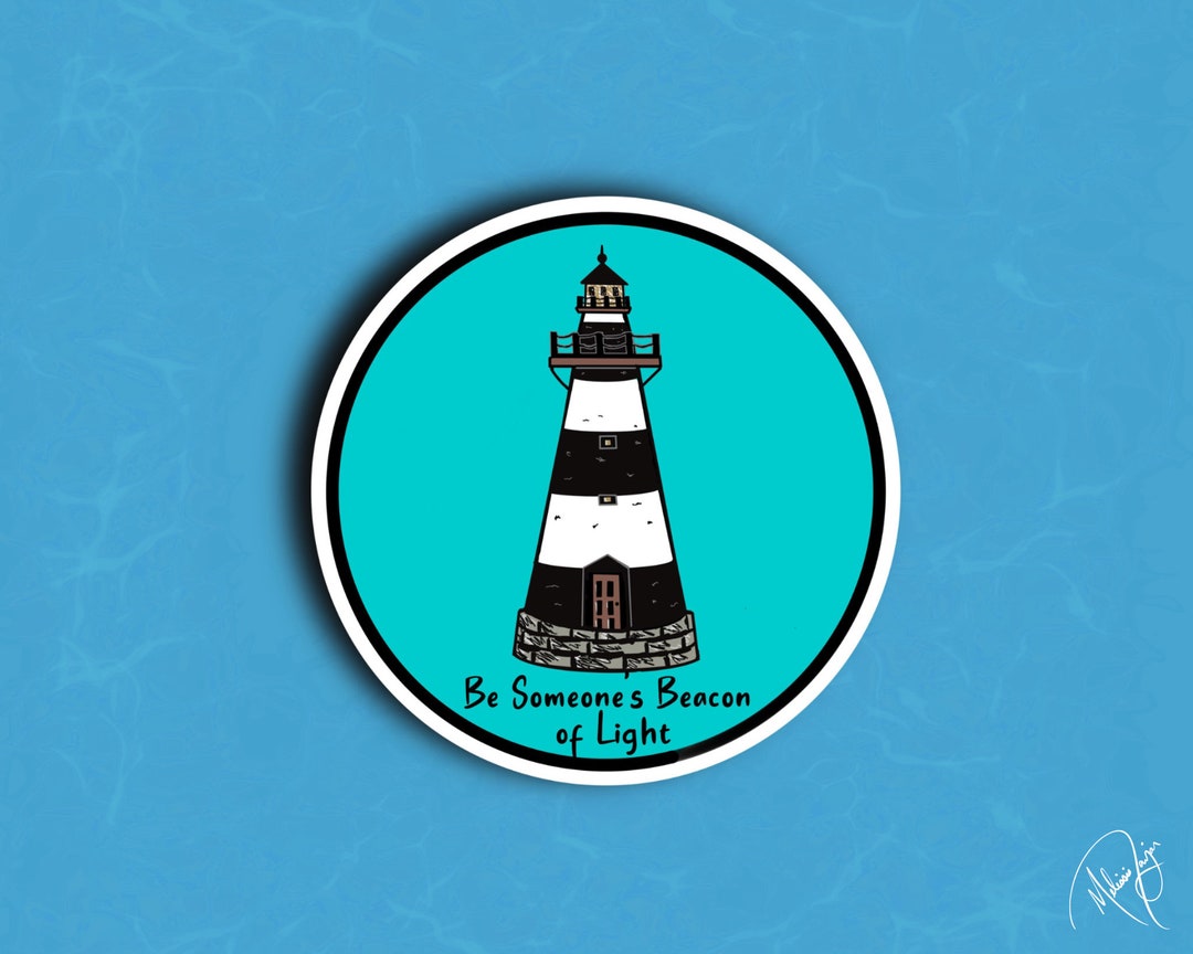 Lighthouse Sticker Beacon of Light Sticker Coastal Stickers - Etsy